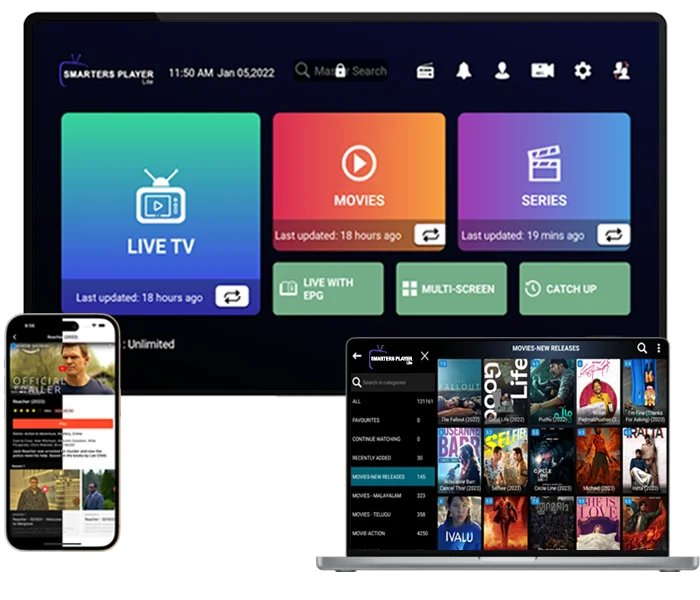 Smarters Player Lite 12 Month Premium Subscription for 5 Screens
